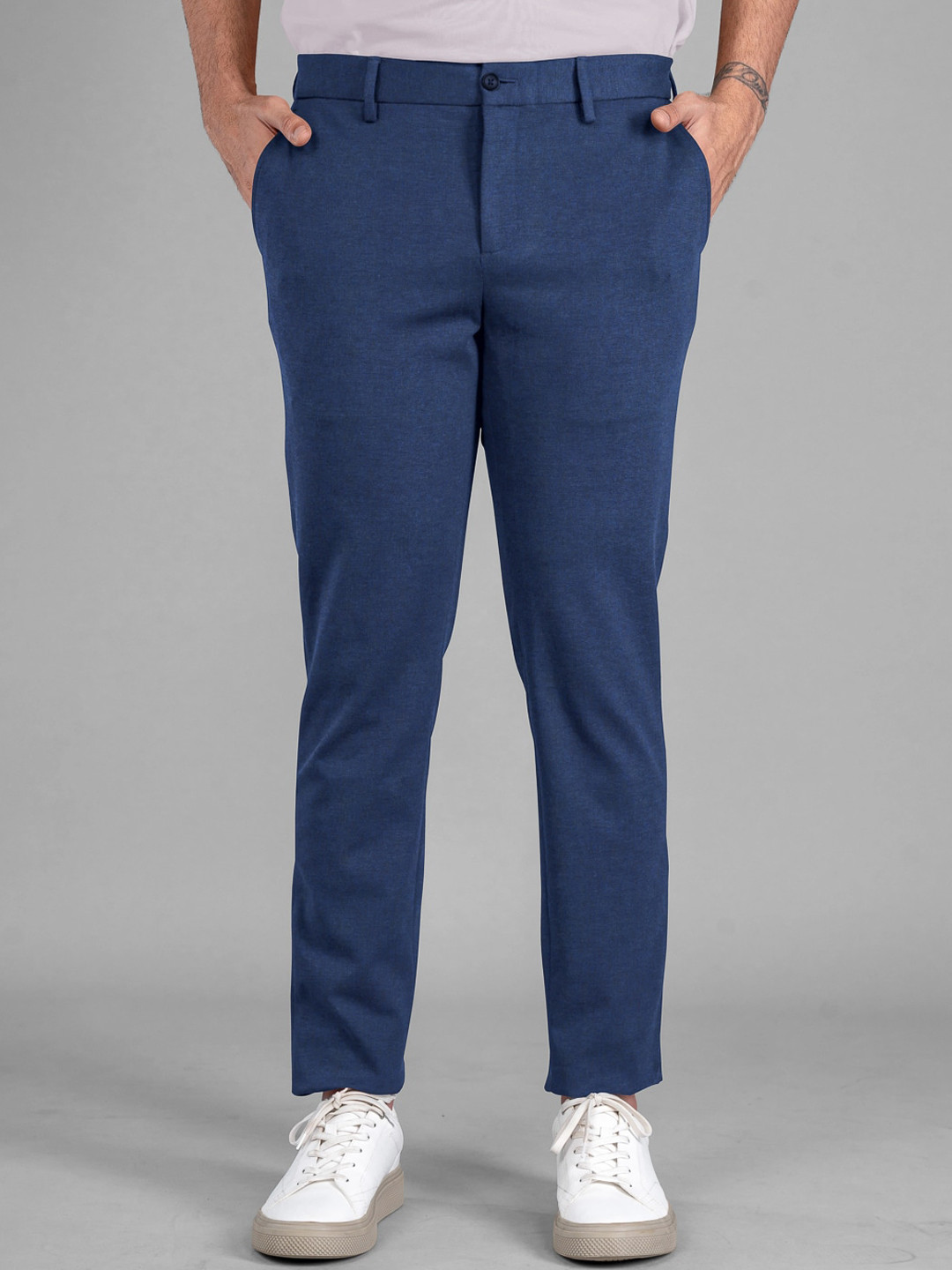 Buy The Pant Project Men Slim Fit Mid Rise Wrinkle Free Soft Stretch ...