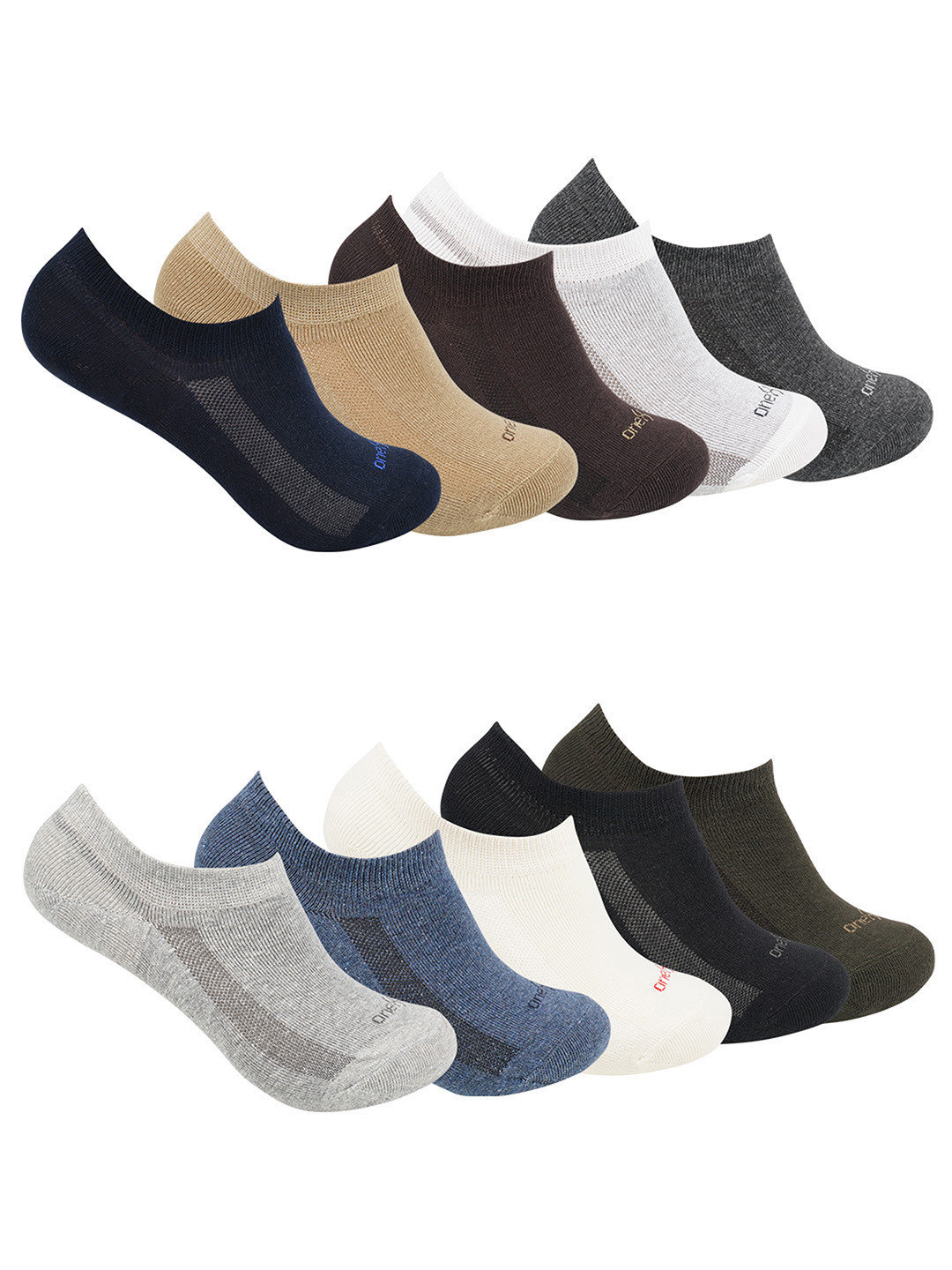 Buy One8 Men Pack Of 10 Patterned Pure Cotton Shoe Liner Socks - Socks ...