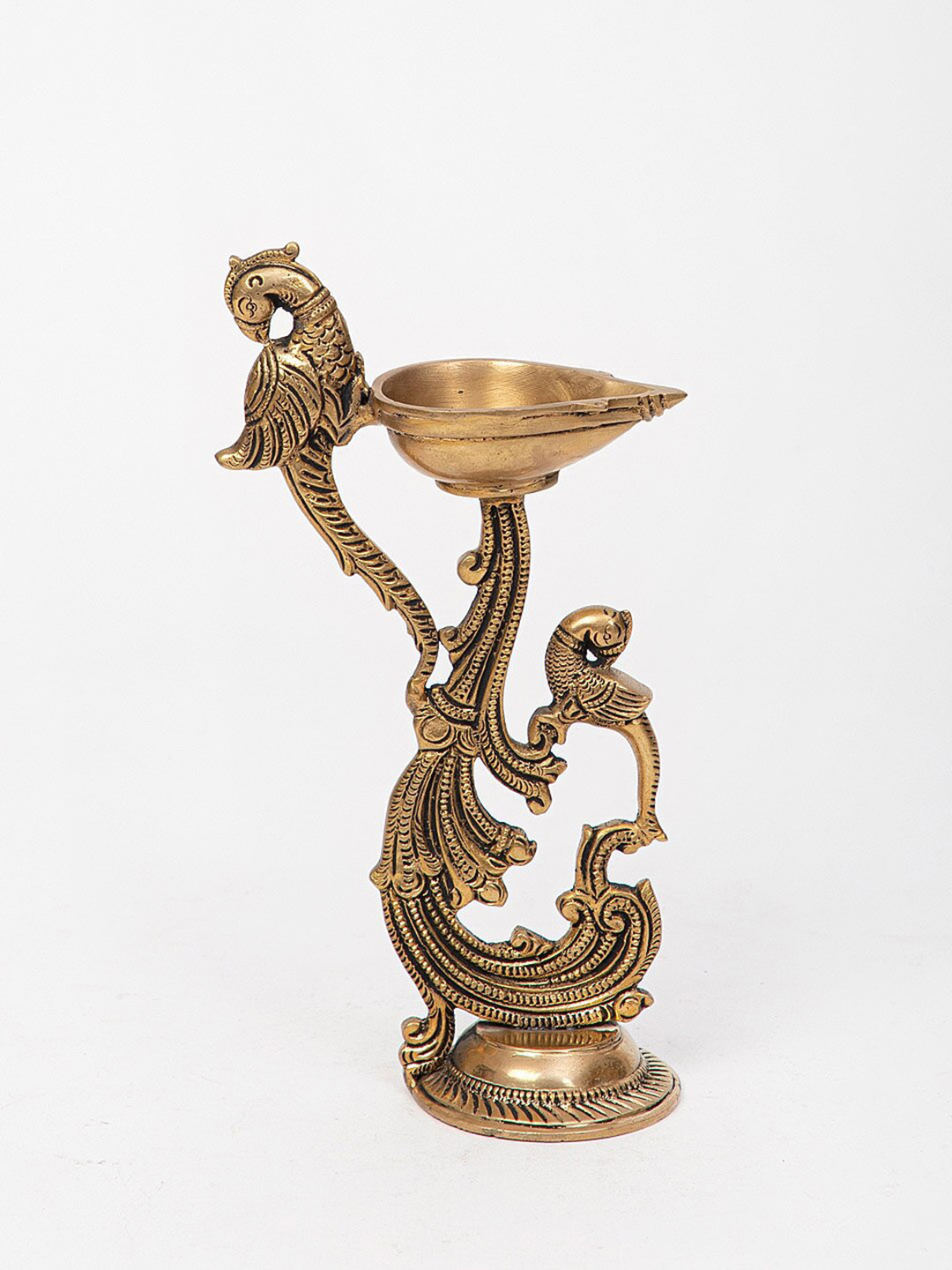 Buy Fabindia Mehnoor Metal Textured Tall Diya - Pooja Essentials for ...