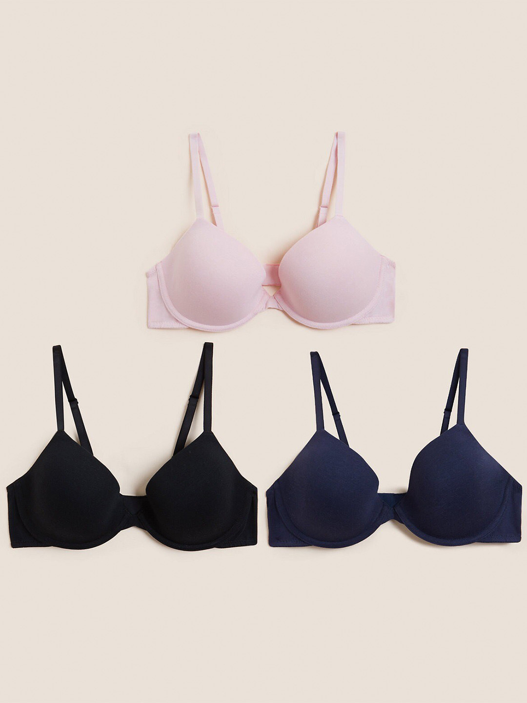 Buy Marks & Spencer Pack Of 3 Underwired Heavily Padded Push Up Bra ...
