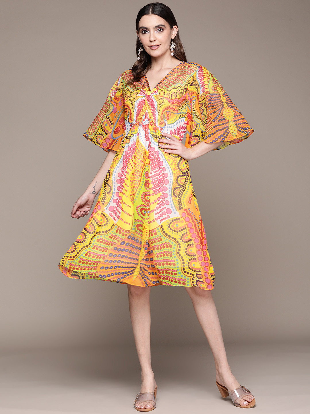 Buy Label Ritu Kumar Tribal Printed Empire Dress - Dresses for Women ...