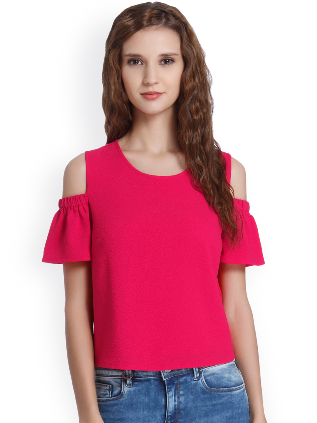 Buy ONLY Women Pink Solid Top - Tops for Women 2166568 | Myntra