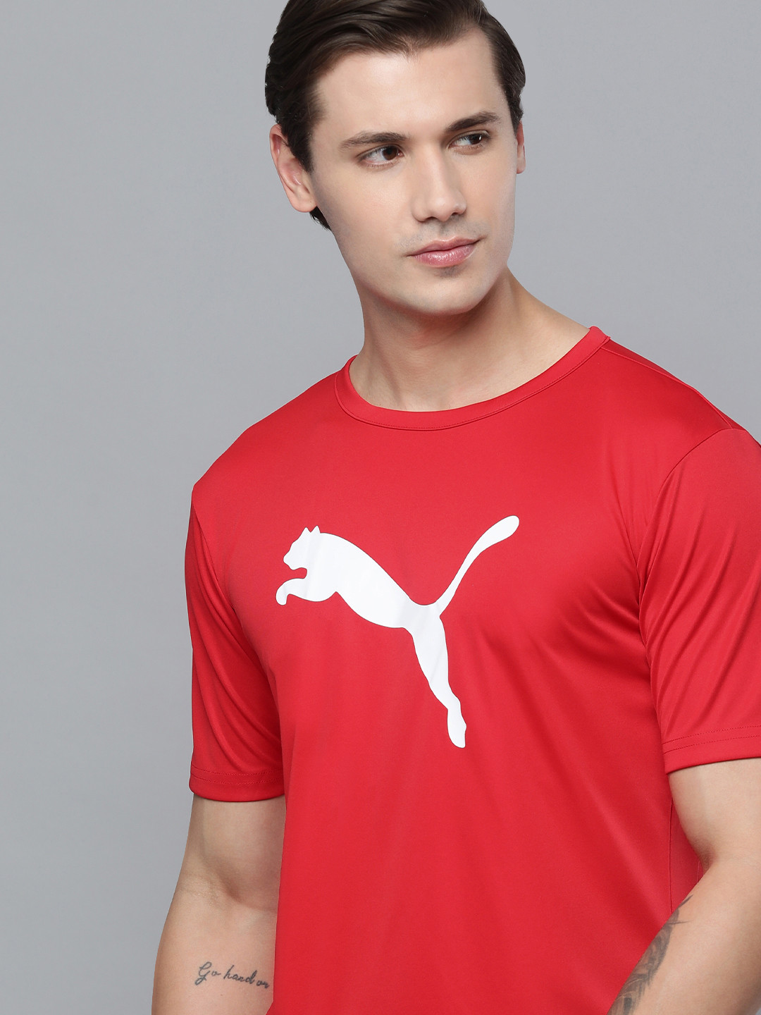 Buy Puma Individual Rise Logo Printed Slim Fit Dry Cell Football T ...