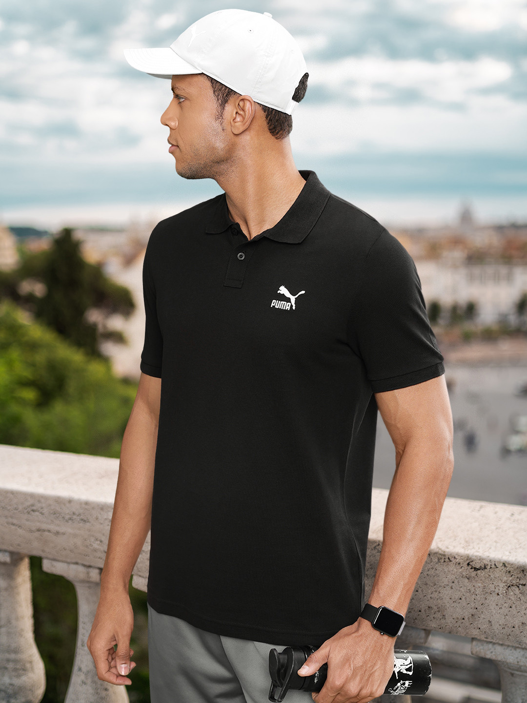 Buy Puma Polo Collar Regular Fit Pure Cotton T Shirt - Tshirts for Men ...