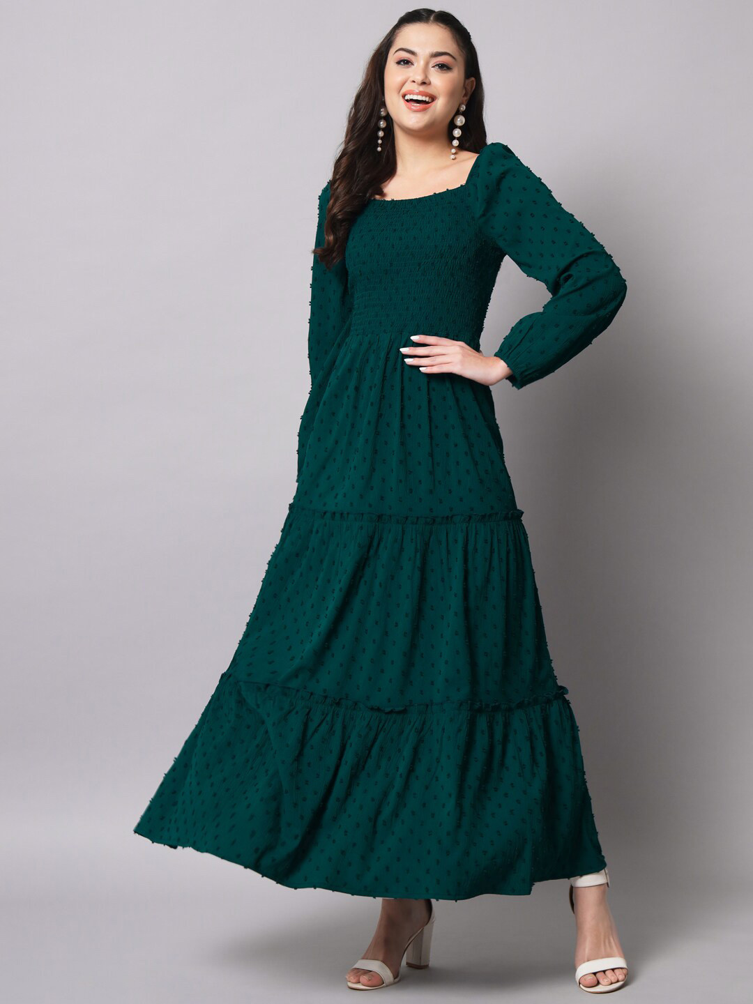 Buy The Vanca Square Neck Smocked Maxi Dress - Dresses for Women ...