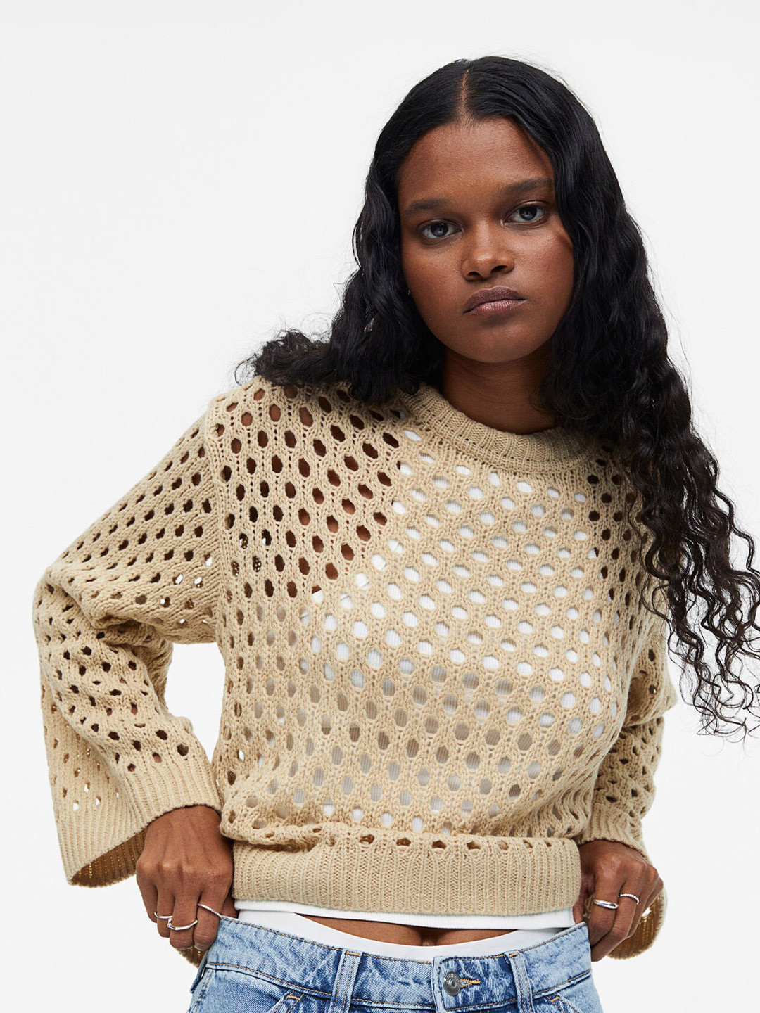 Buy H&M Women Hole Knit Acrylic Jumper - Sweaters for Women 21678846 ...