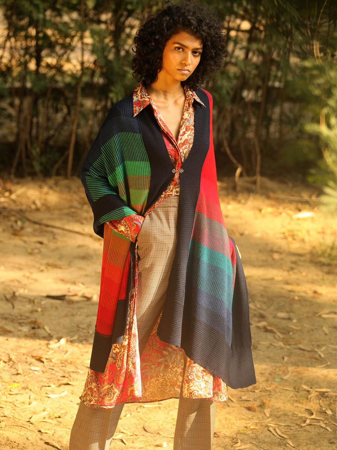 Buy KHALEEJ Women Checked Longline Woolen Front Open - Sweaters for ...