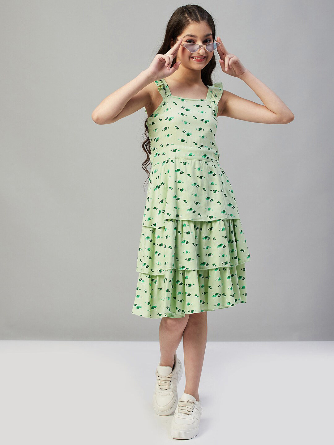 Buy Stylo Bug Floral Printed Layered Fit And Flare Dress - Dresses for ...