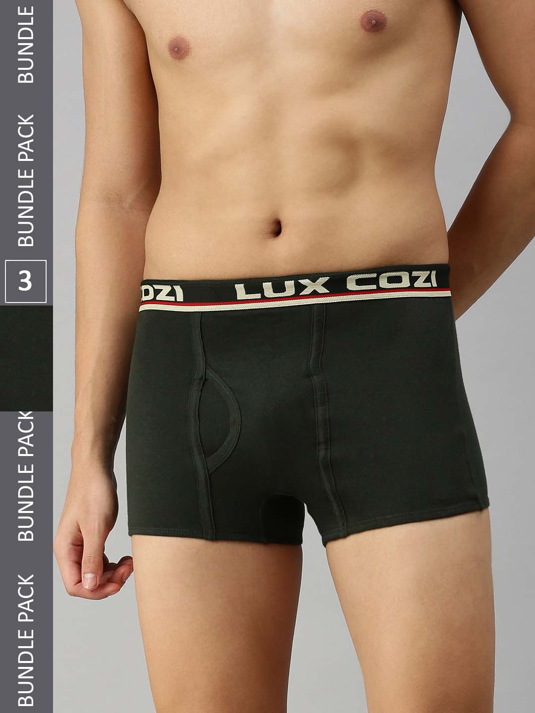 Buy Lux Cozi Men Pack Of 3 Basic Briefs COZI_BIGSHOT_SLP_DG_3PC - Trunk ...