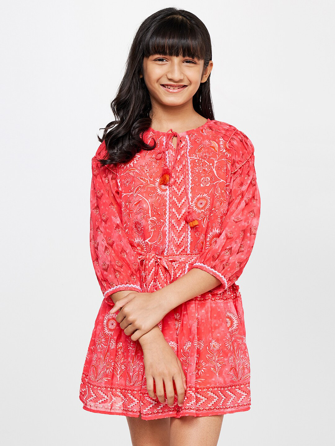 Buy Global Desi Floral A Line Dress - Dresses for Girls 21683700 | Myntra