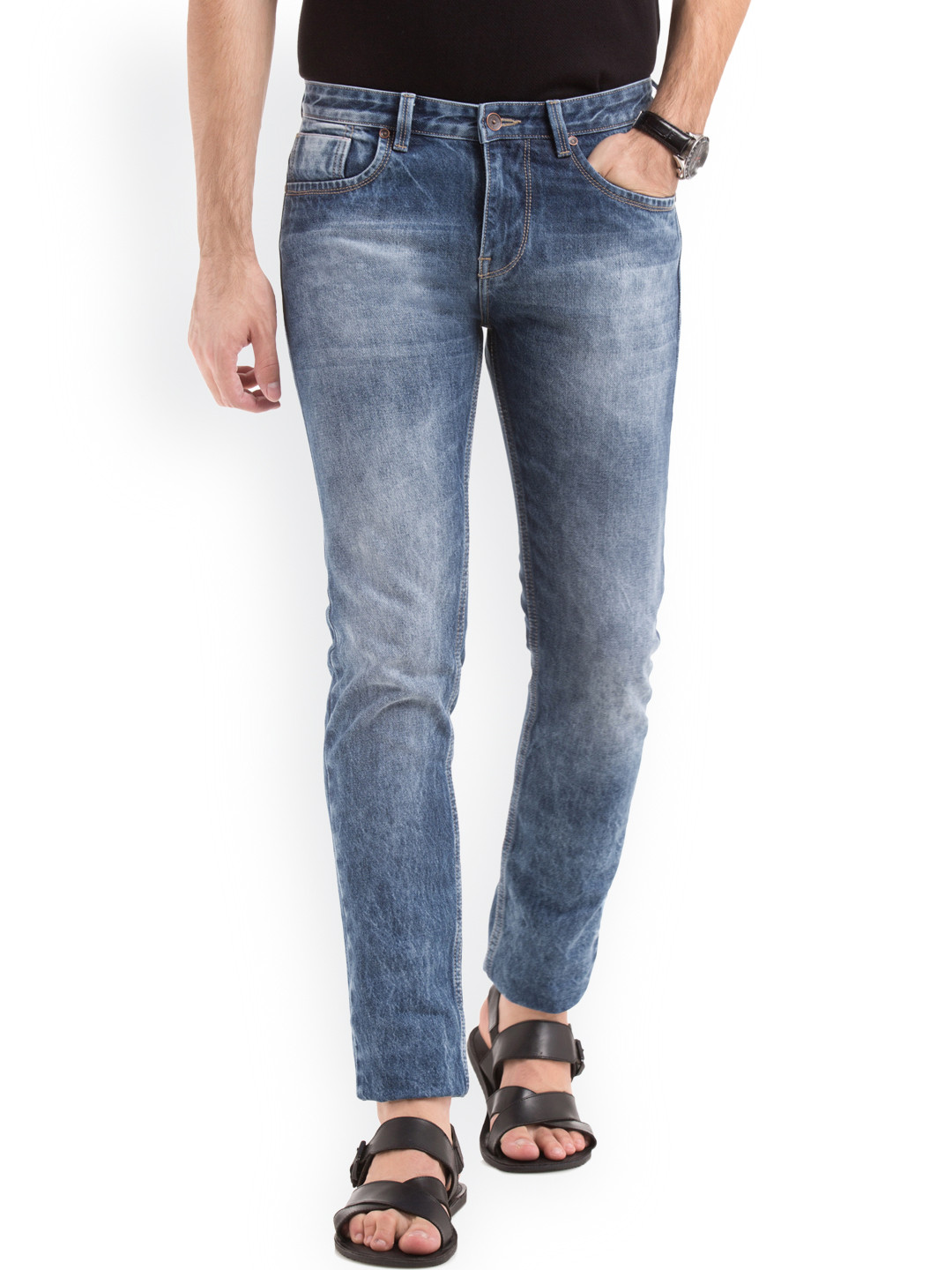 Buy True Blue Men Blue Slim Fit Mid Rise Clean Look Jeans - Jeans for ...