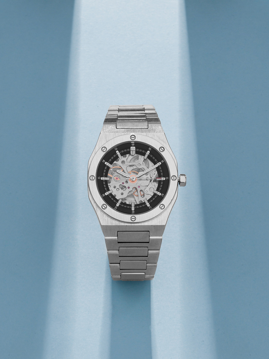 Buy French Connection Men Skeleton Dial Bracelet Straps Automatic Watch ...