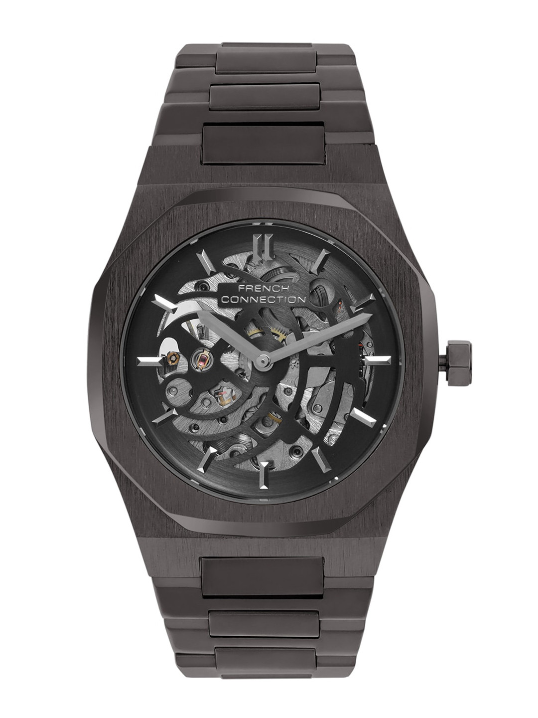 Buy French Connection Men Skeleton Dial & Stainless Steel Straps ...