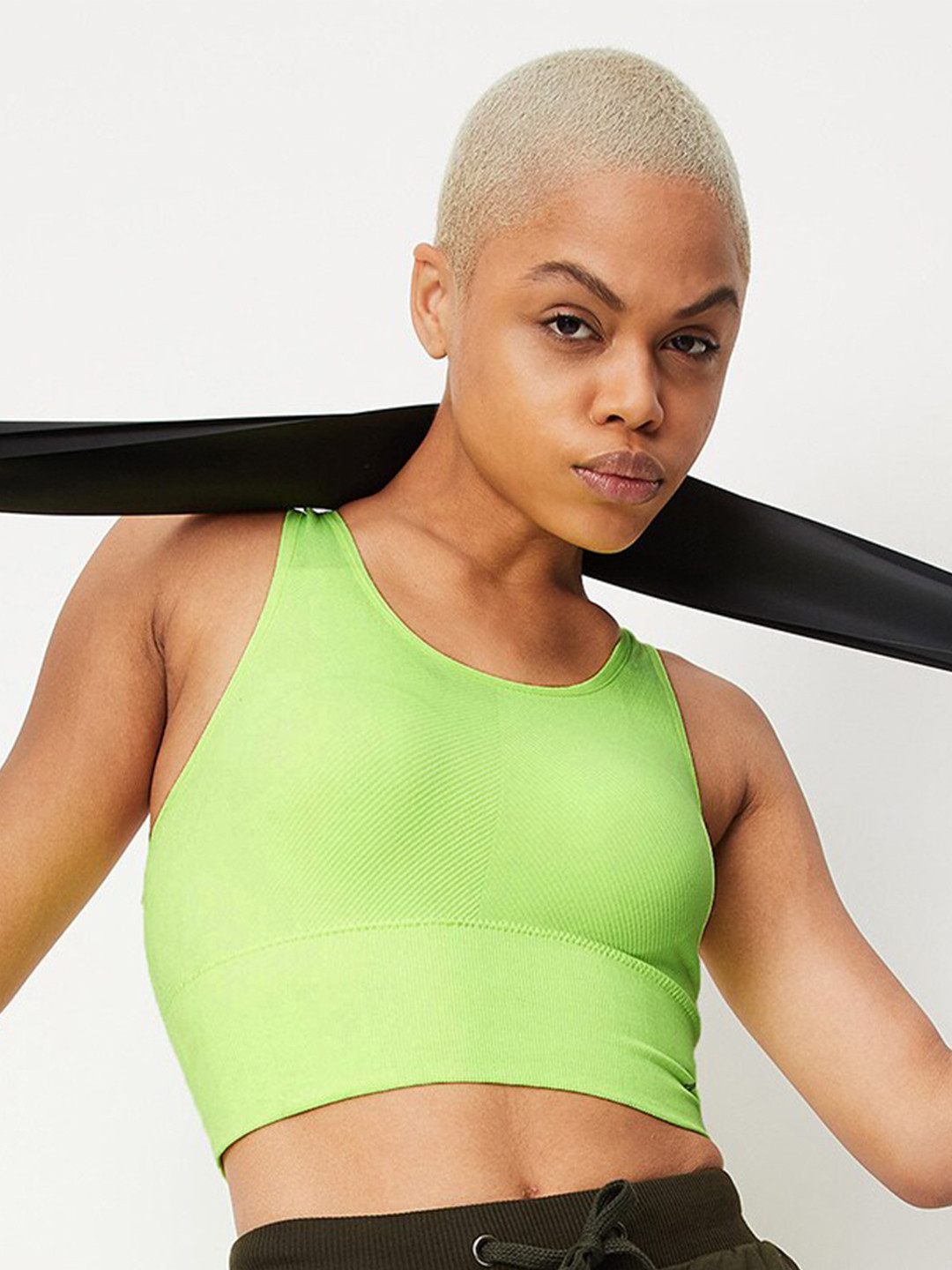 Buy Max Fluorescent Non Padded Medium Coverage Slip On Sports Bra - Bra ...