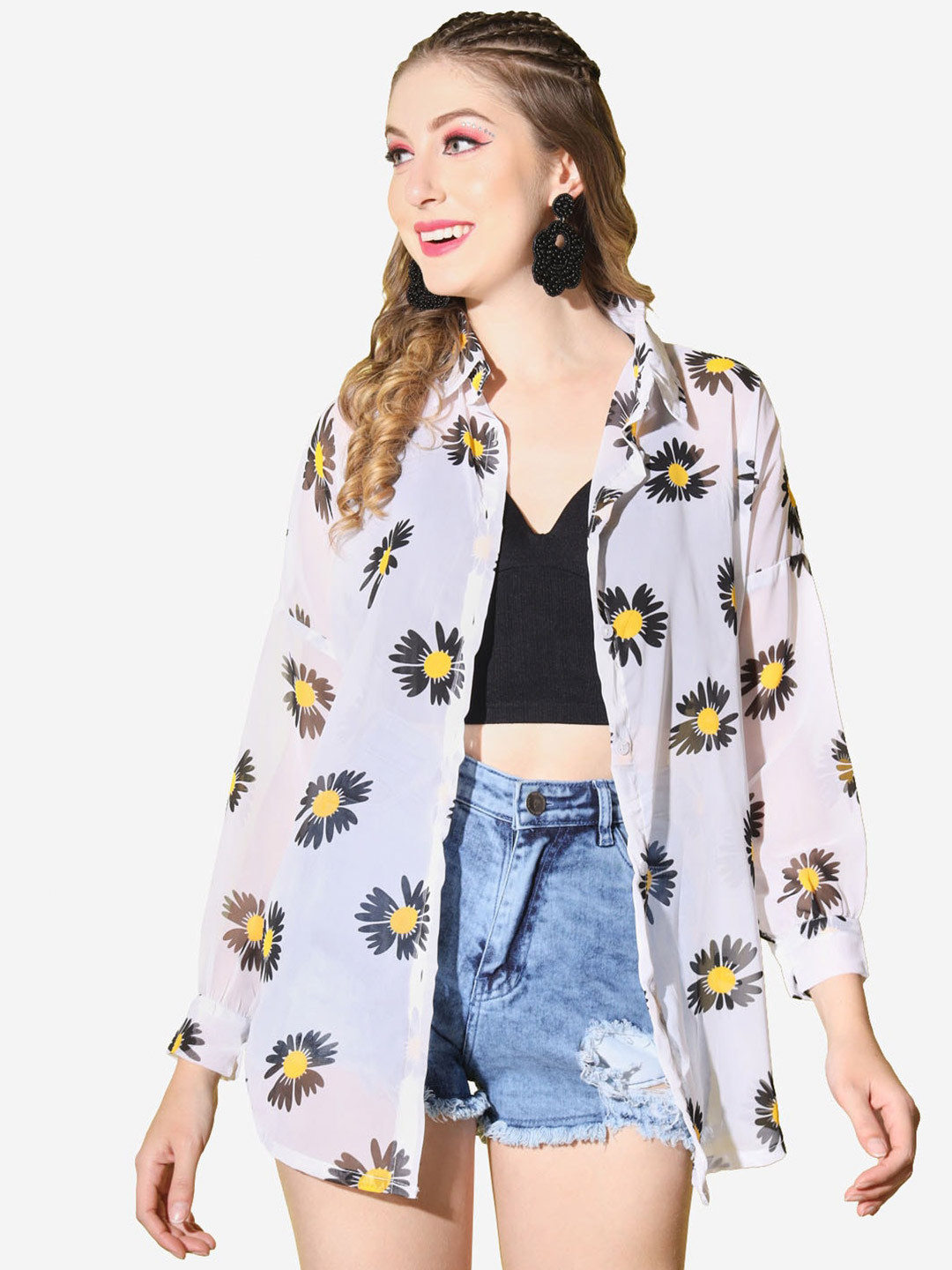 Buy BUY NEW TREND Women Floral Printed Georgette Casual Shirt - Shirts ...