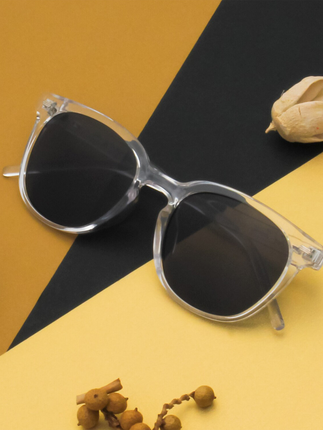 Buy Ted Smith Unisex Crystal Black Wayfarer Sunglasses With Polarized ...