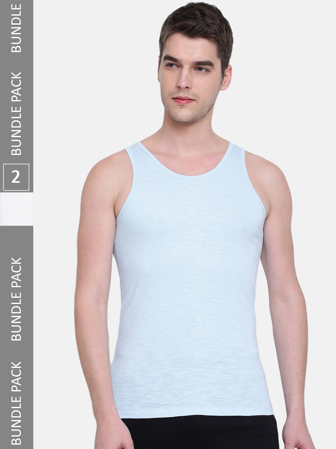 Buy Almo Wear Men Pack Of 2 Sleeveless Pure Cotton Basic Vests - Innerwear Vests for Men ...
