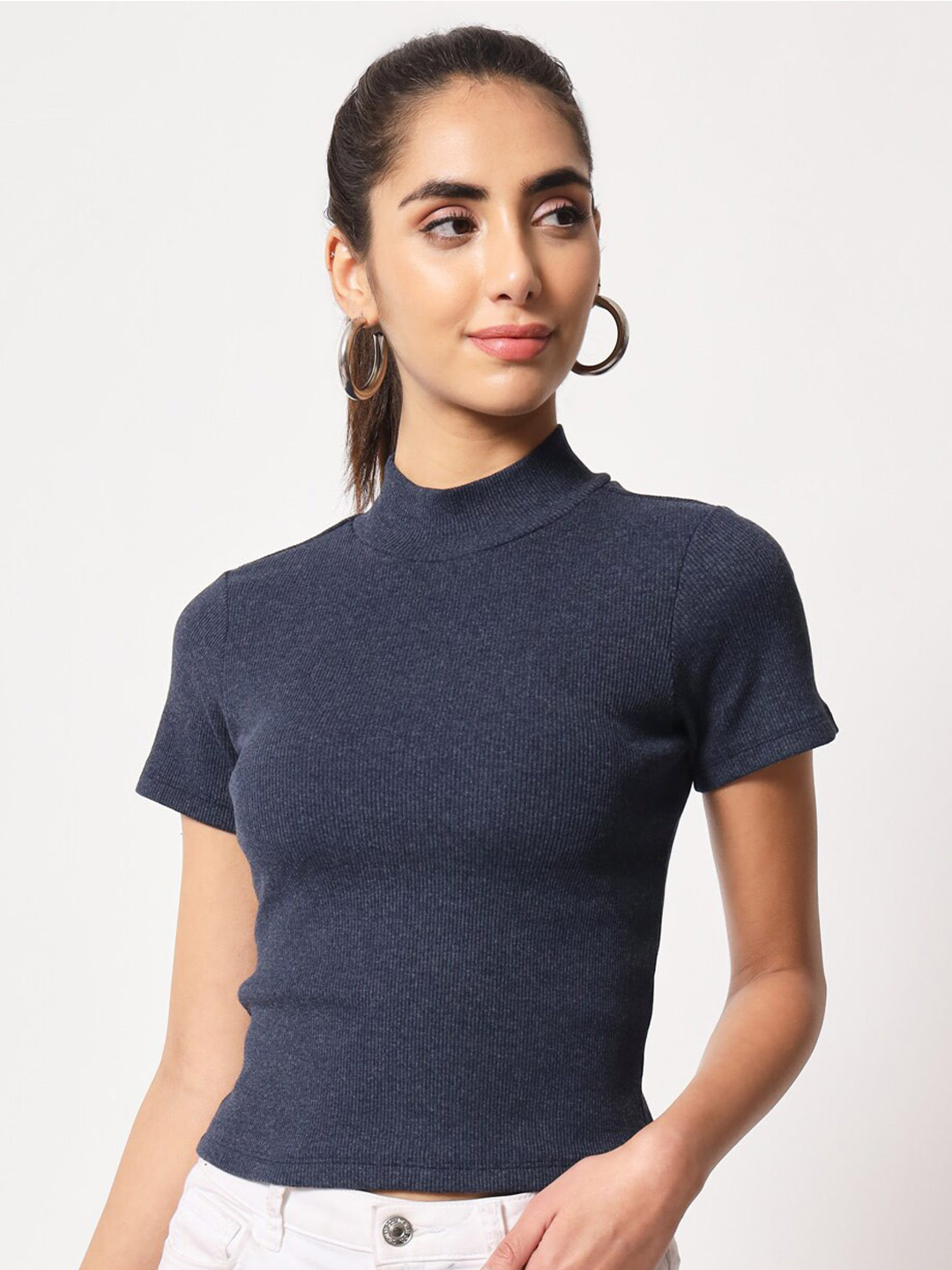 Buy LE BOURGEOIS High Neck Fitted Top - Tops for Women 21699764 | Myntra