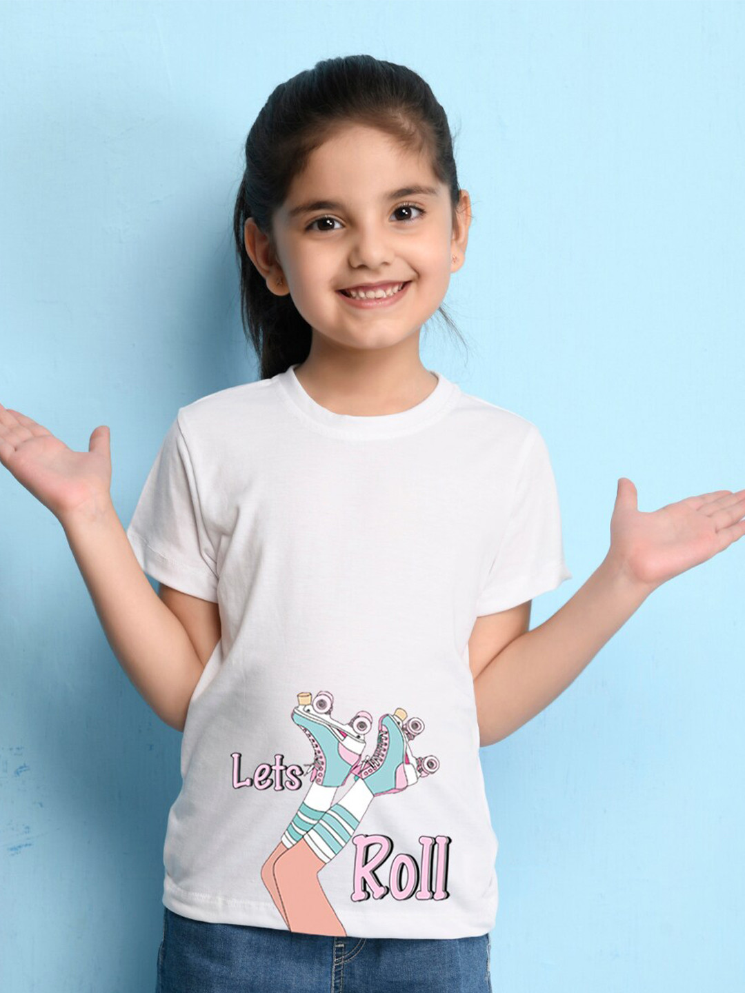 Buy NUSYL Girls Round Neck Printed Cotton T Shirt - Tshirts for Girls ...