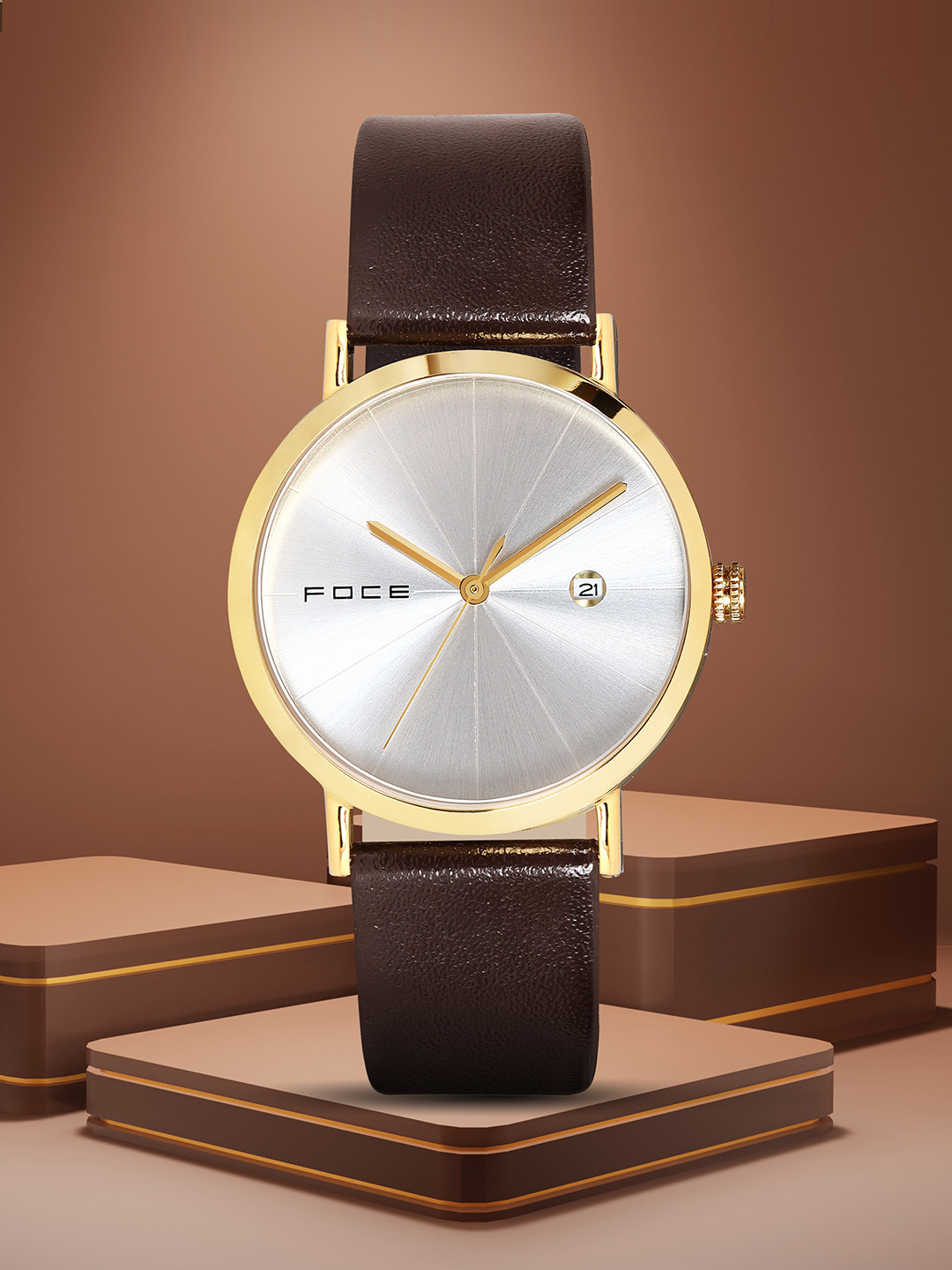 Buy FOCE Men Leather Straps Analogue Multi Function Watch FM 4119YLD02 ...