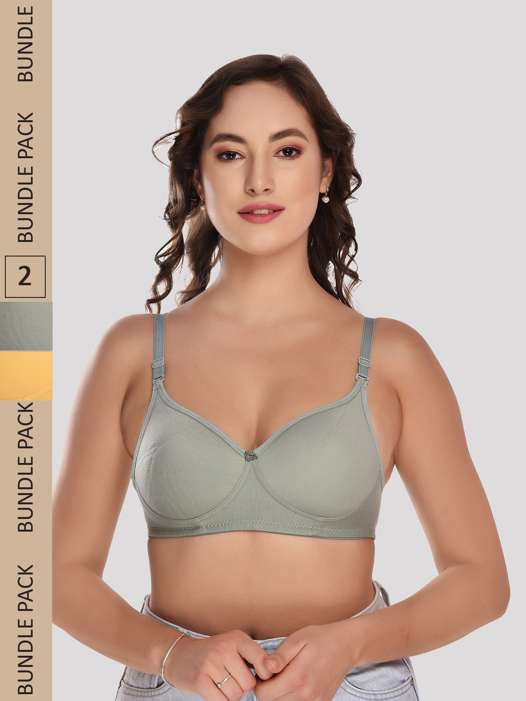 Buy Designer Bugs Pack Of 2 T Shirt Lightly Padded Full Coverage Cotton ...