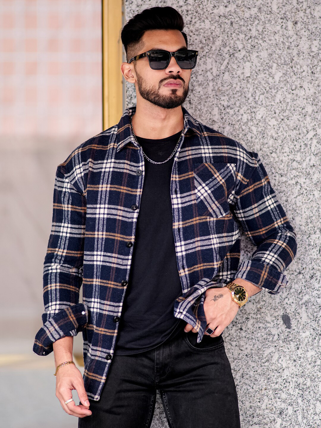 Buy Powerlook Men Slim Fit Tartan Checked Casual Cotton Shirt - Shirts ...