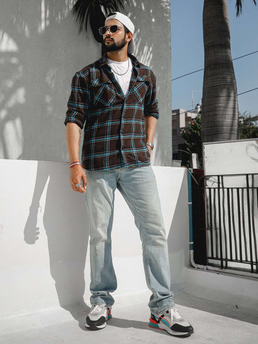 Buy Powerlook Men Slim Fit Tartan Checked Casual Cotton Shirt - Shirts ...