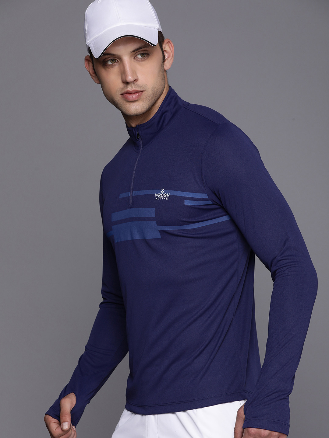Buy WROGN ACTIVE High Neck Printed Dry Pro Technology Sports T Shirt ...