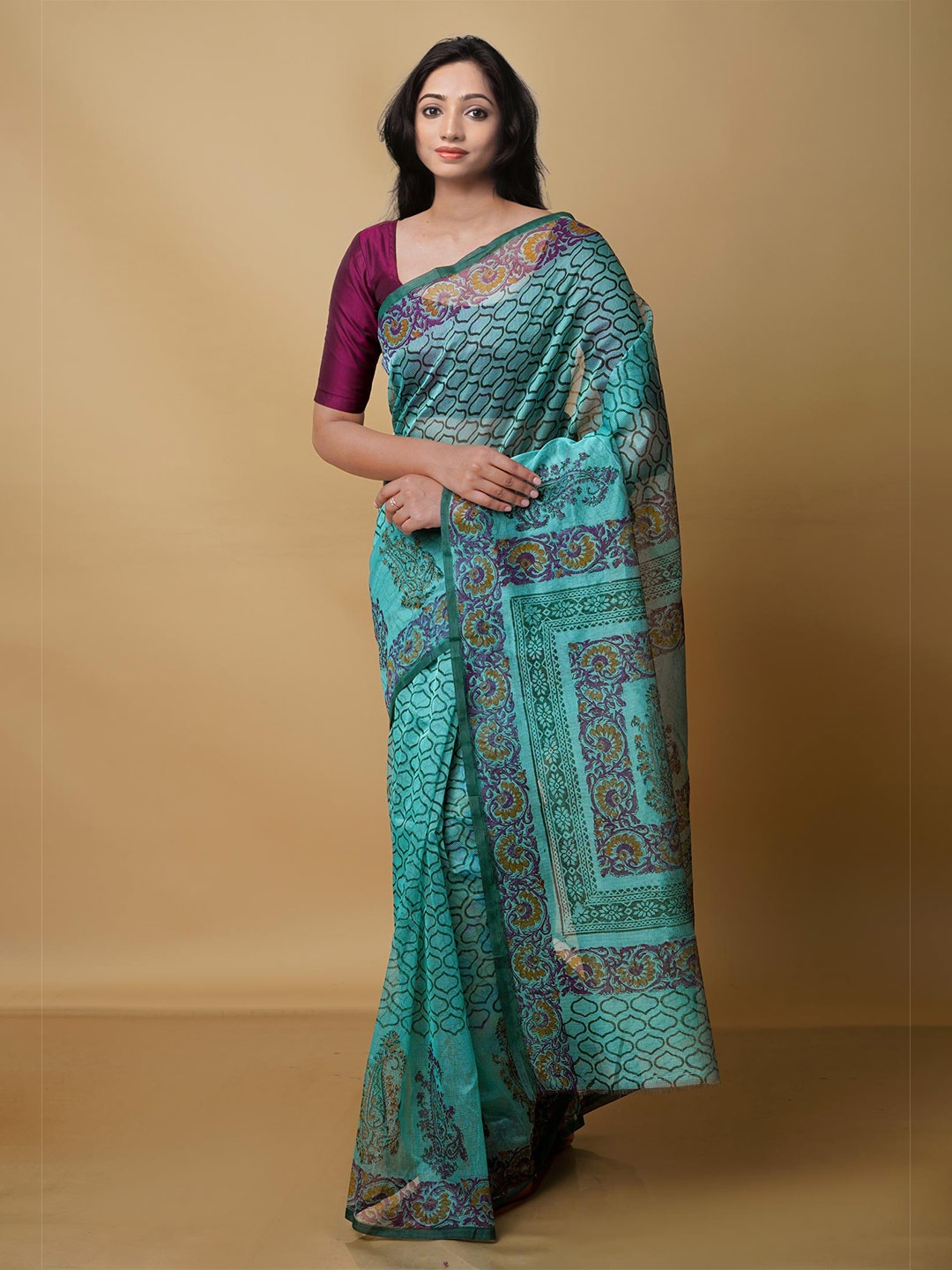 Buy Unnati Silks Ethnic Motifs Printed Banarasi Saree - Sarees for ... Buy Unnati Silks Ethnic Motifs Printed Banarasi Saree - Sarees for ...