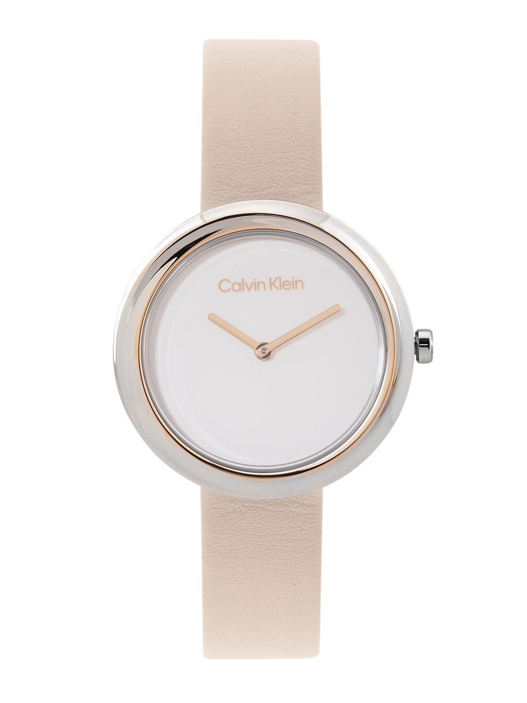 Buy Calvin Klein Women Twisted Bezel Solid Dial & Leather Strap ...