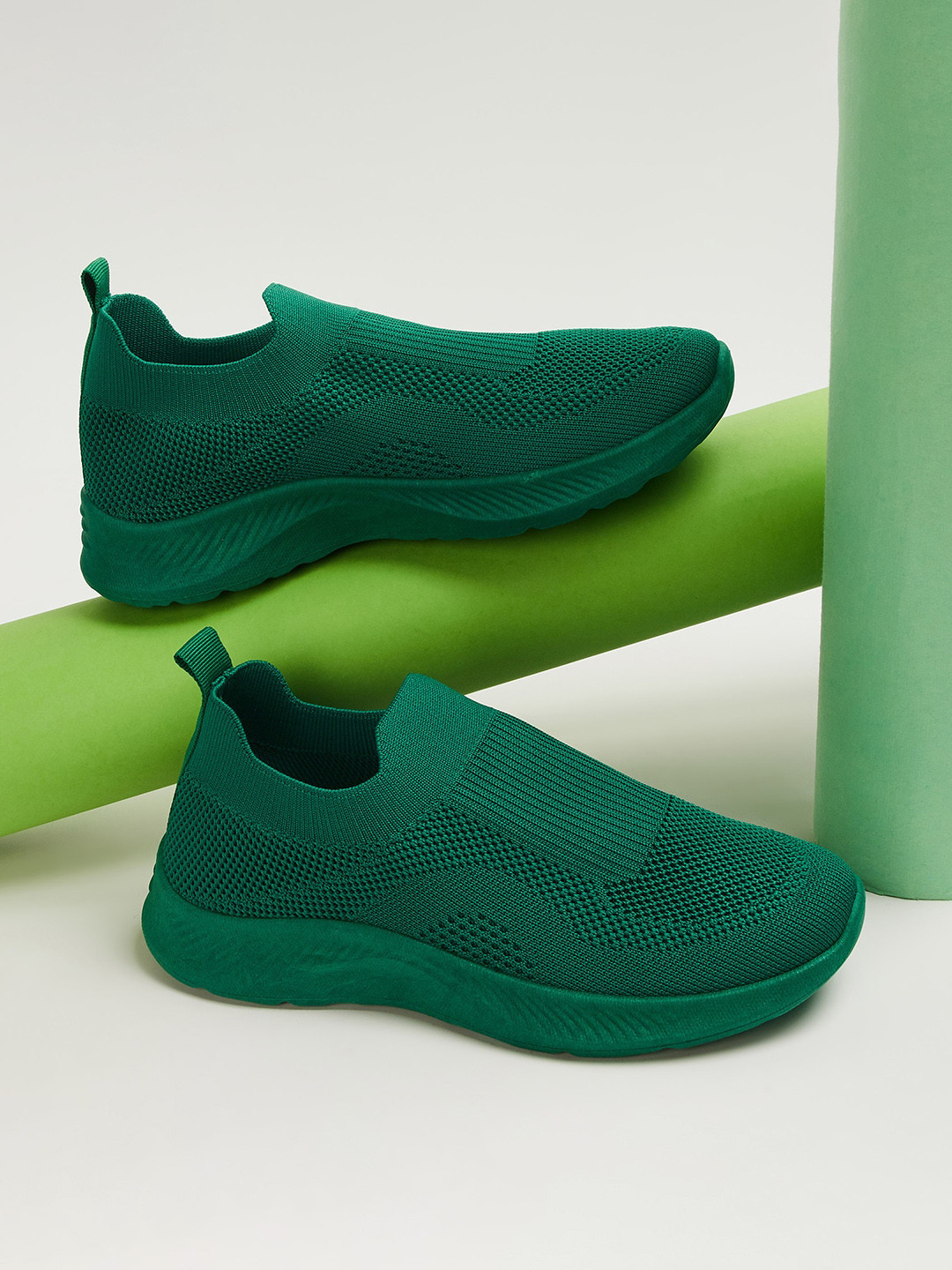 Buy Ginger By Lifestyle Women Woven Design Textile Slip On Sneakers ...
