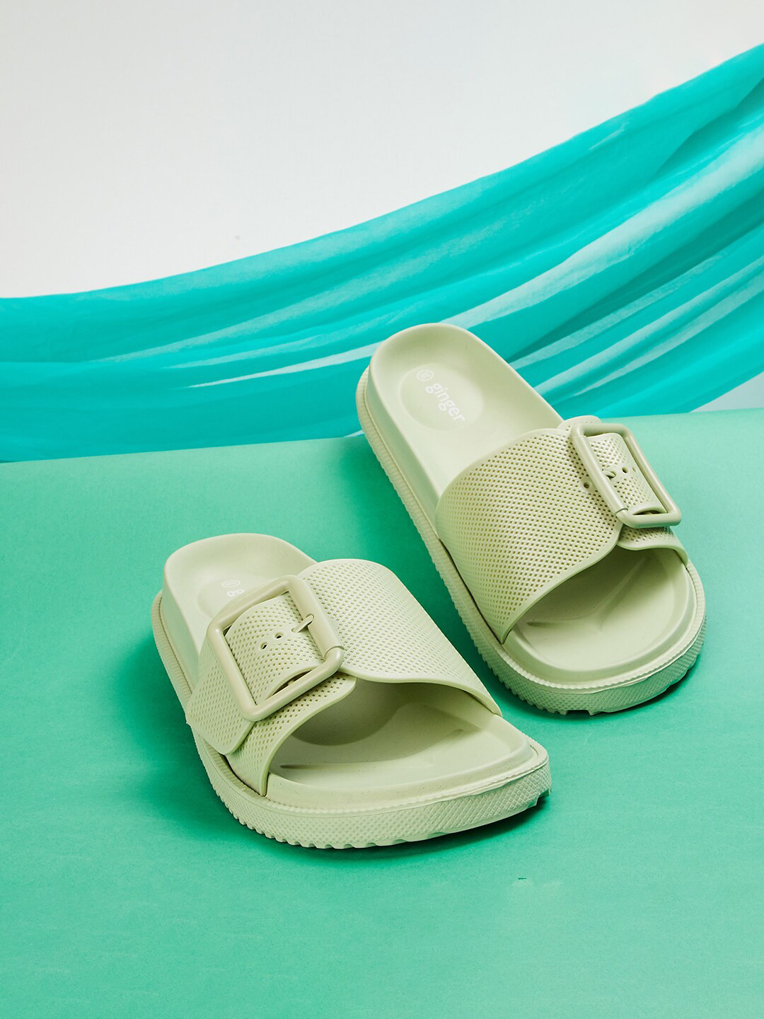 Buy Ginger By Lifestyle Women Buckle Detail Sliders - Flip Flops for ...