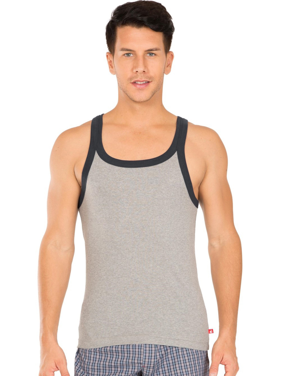 Buy Jockey Men Grey Melange Solid Modern Fit Innerwear Vest US27 ...