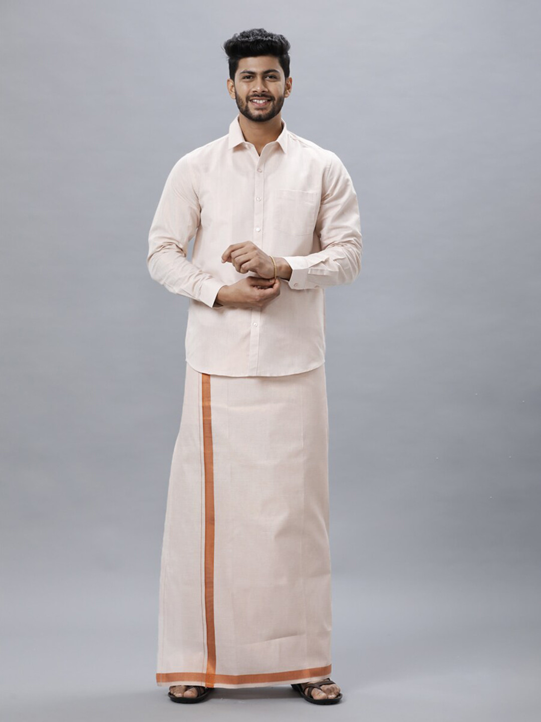 Buy Ramraj Men Tissue Shirt And Dhoti Set - Clothing Set for Men ...