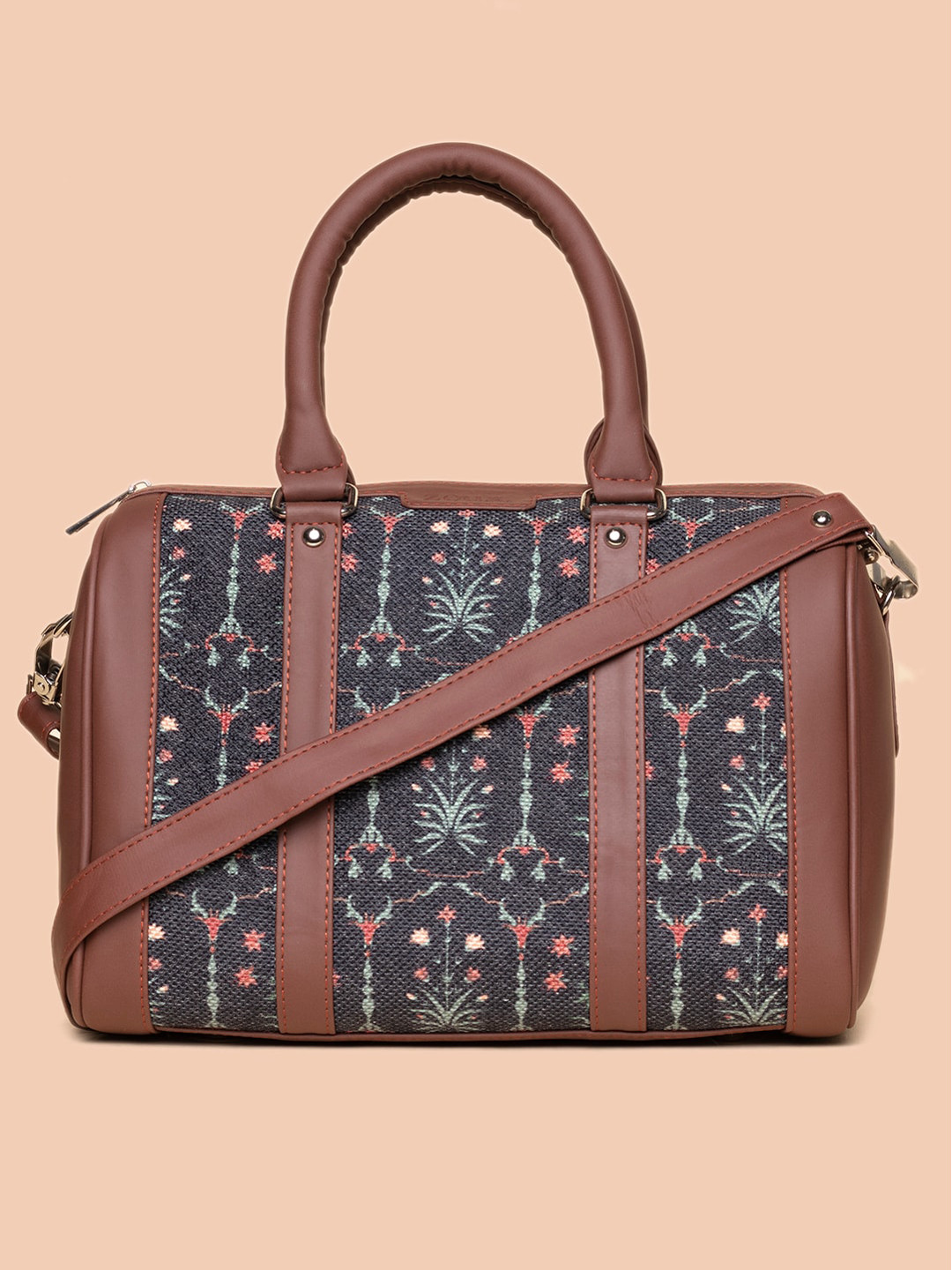 Buy ZOUK Ethnic Motifs Printed Oversized Structured Jute Handheld Bag ...