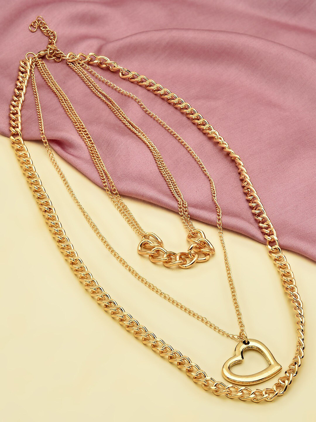 Buy AMI Gold Plated Contemporary 3 Layered Chain - Necklace And Chains ...