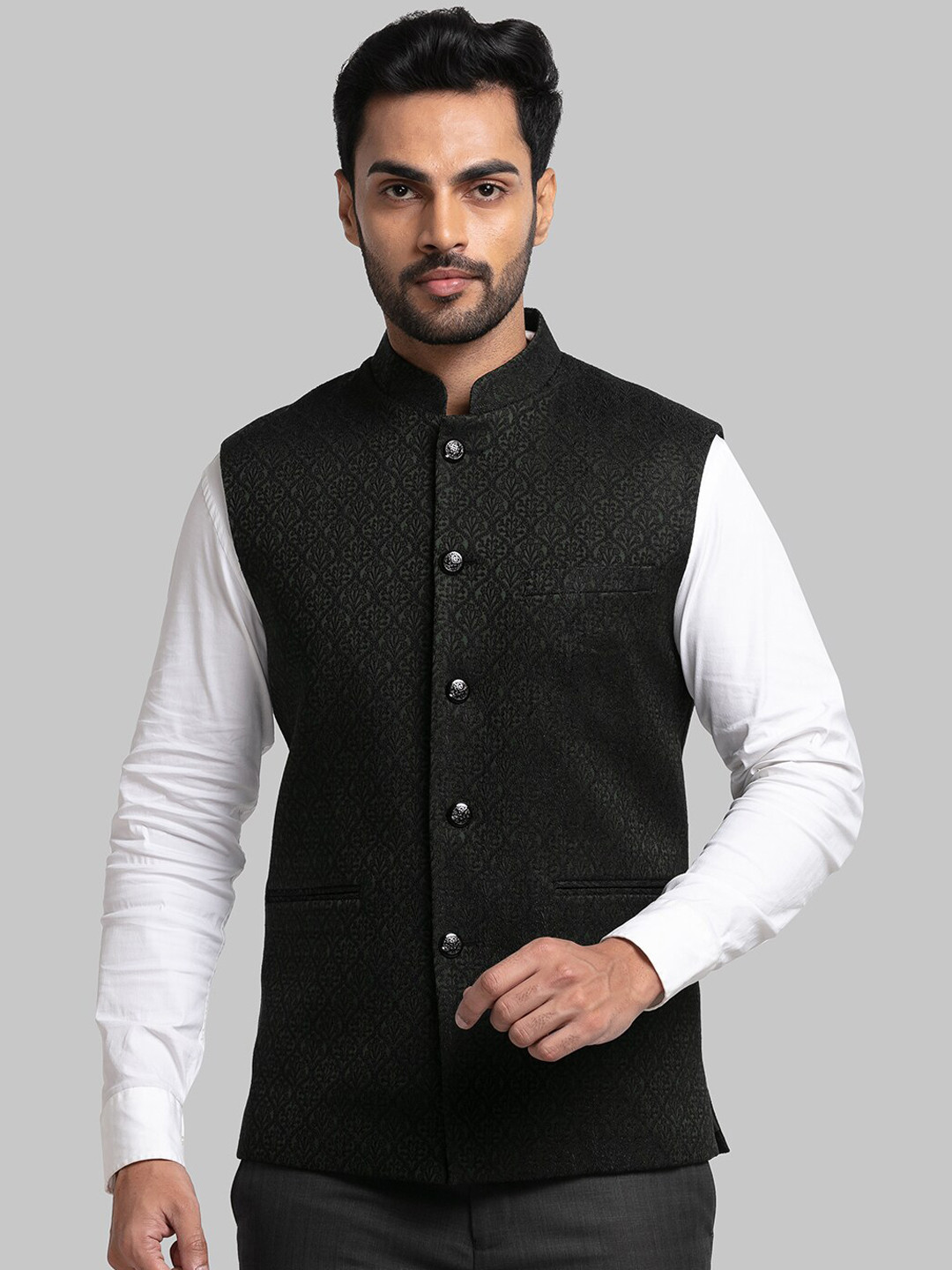Buy Raymond Men Woven Design Nehru Jacket - Nehru Jackets for Men ...