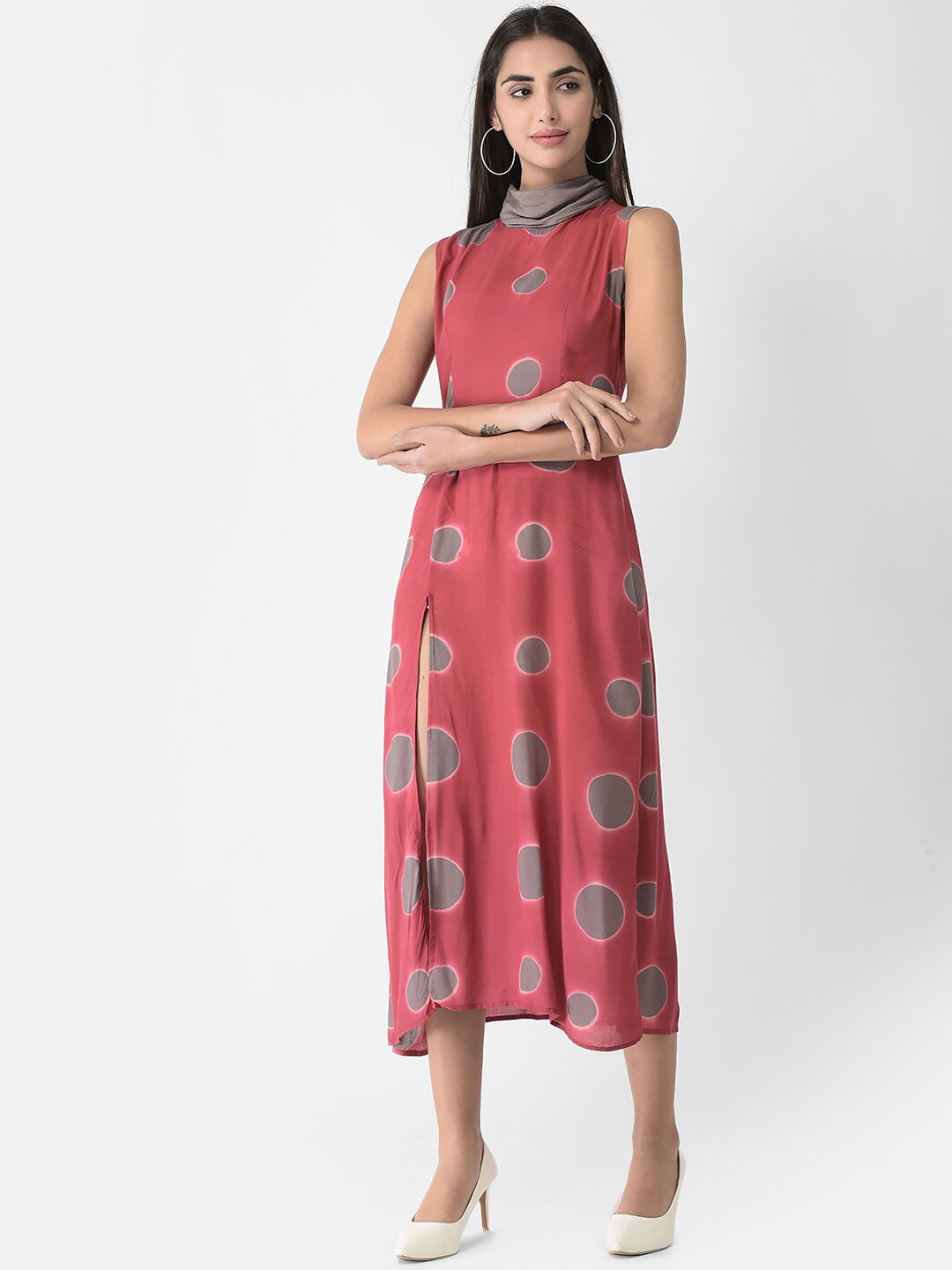 Buy Span High Neck Geometric Printed A Line Dress - Dresses for Women ...