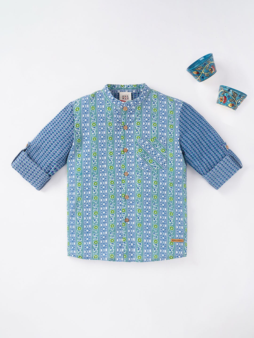 Buy Ed A Mamma Boys Floral Printed Casual Cotton Shirt - Shirts for ...