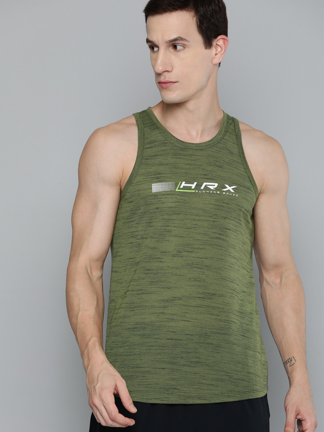 Buy HRX By Hrithik Roshan Brand Logo Printed Rapid Dry Training T Shirt ...