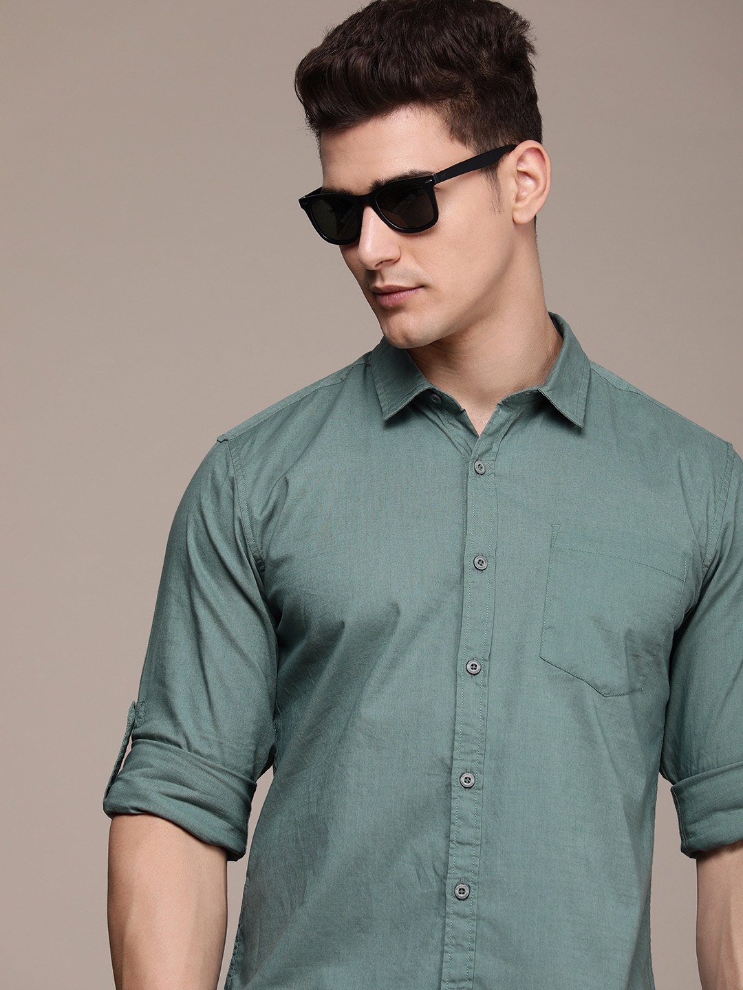 Buy Moda Rapido Pure Cotton Slim Fit Casual Shirt - Shirts for Men ...