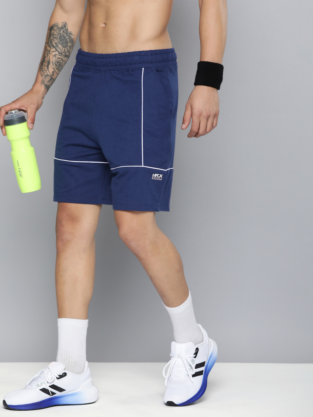 Buy HRX By Hrithik Roshan Men Pure Cotton Mid Rise Sports Shorts ...