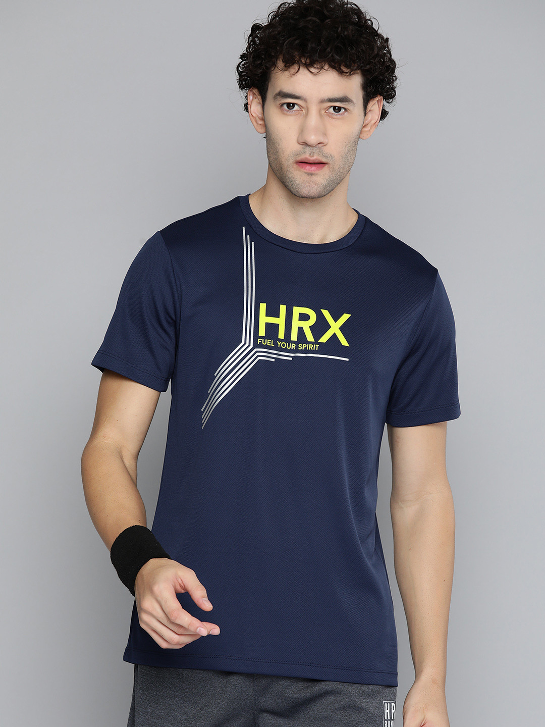 Buy HRX By Hrithik Roshan Brand Logo Printed T Shirt - Tshirts for Men ...