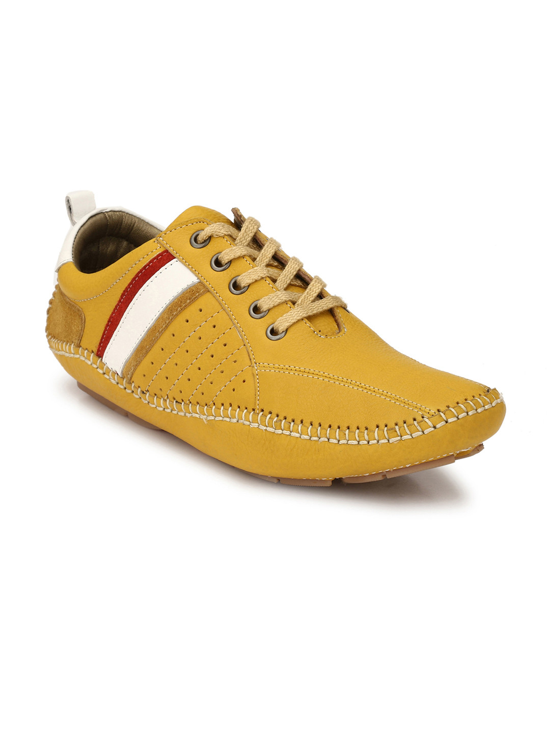 Buy Hitz Men Yellow Leather Sneakers - Casual Shoes for Men 2178603 ...