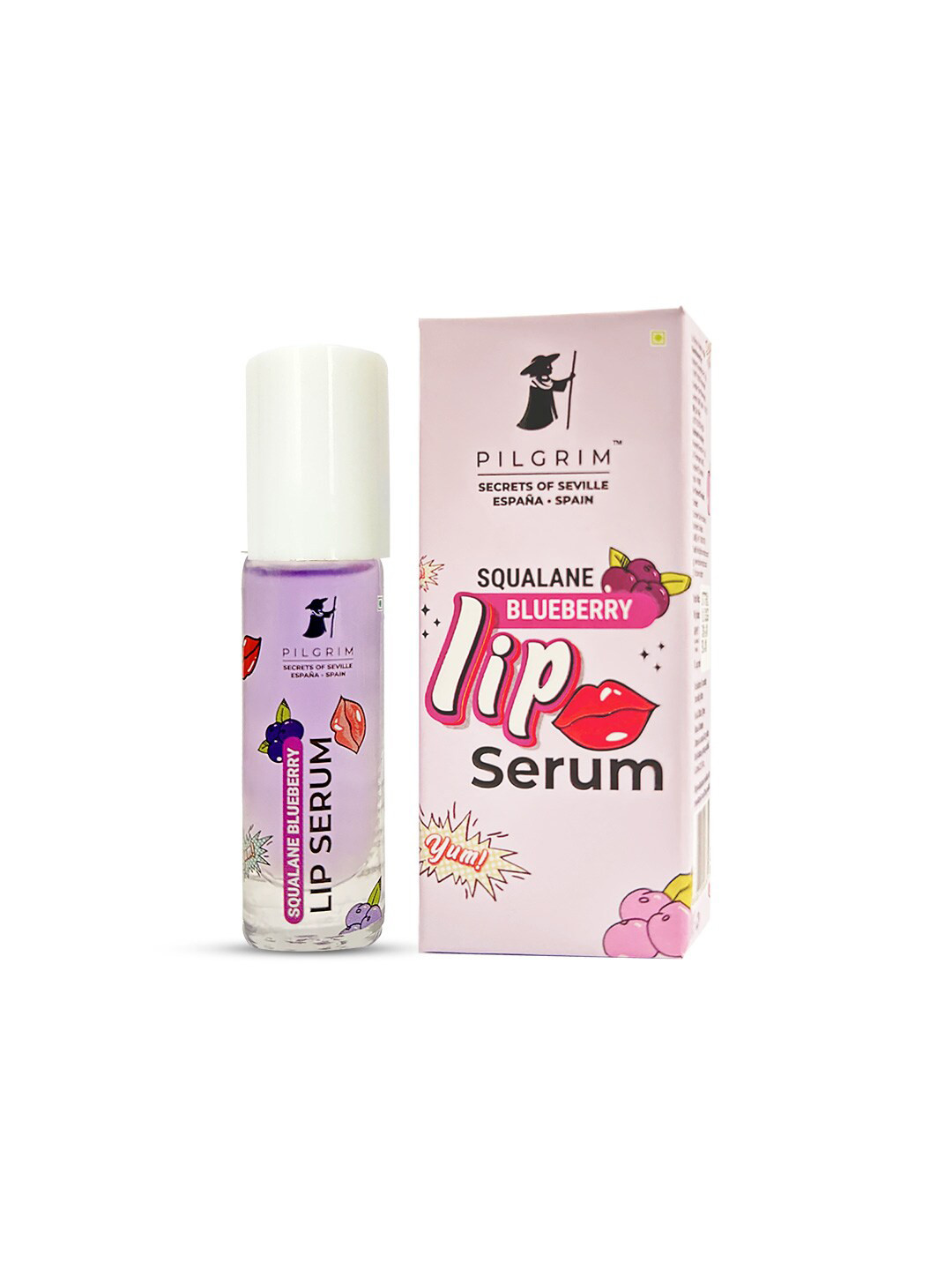 Buy Pilgrim Squalane Blueberry Lip Serum Roll On For Visibly Plump ...