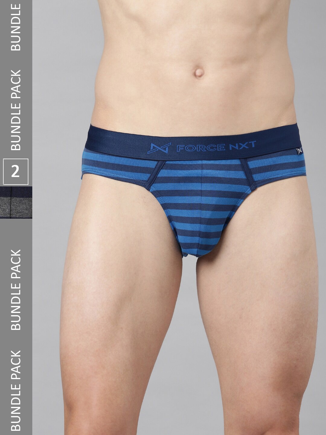 Buy Force Nxt Men Pack Of 2 Striped Assorted Basic Briefs Mnfl 56 R3