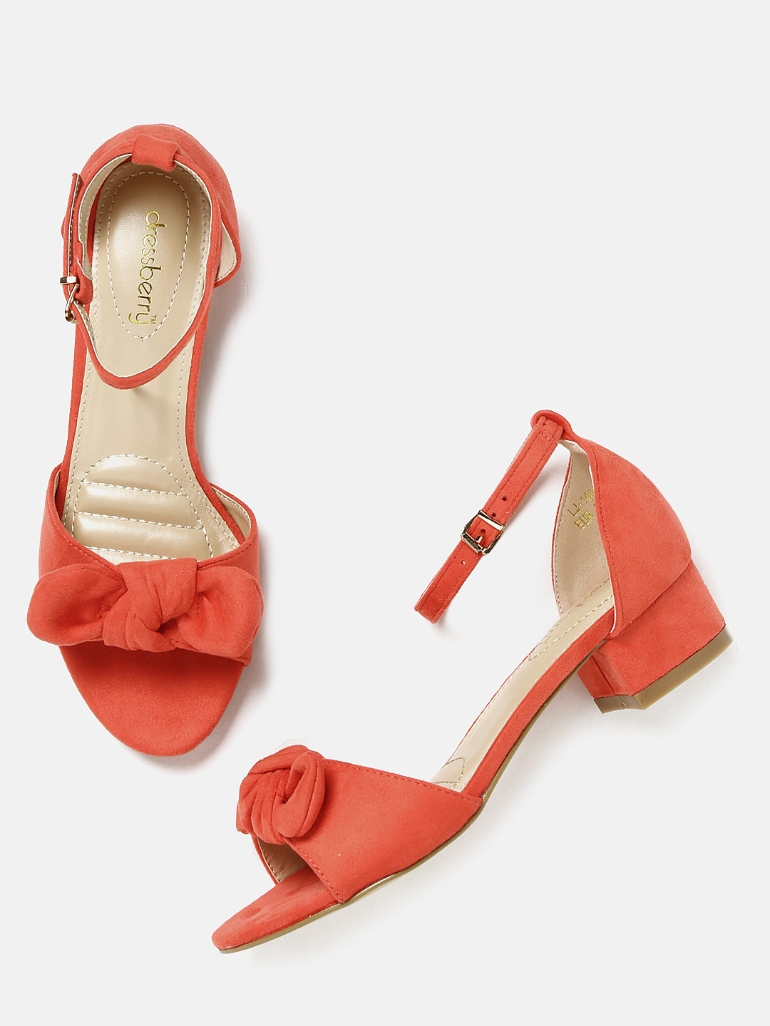Buy DressBerry Women Coral Solid Sandals - Heels for Women 2178865 | Myntra