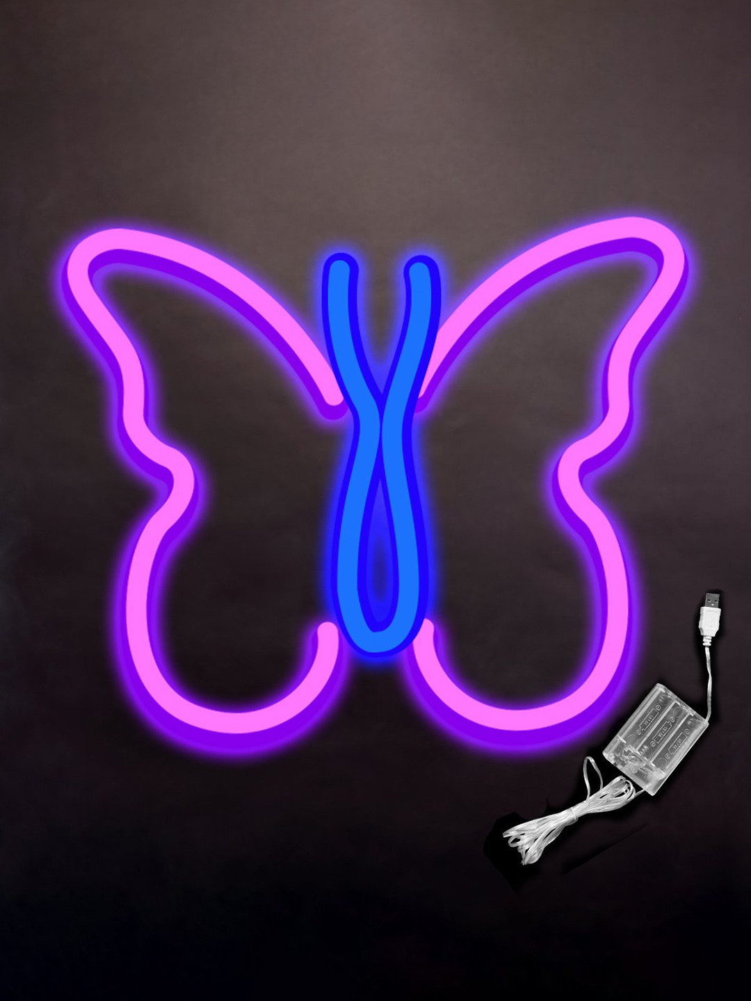 Buy XERGY Pink & Blue Butterfly Neon Sign Wall Light - Wall Lamps for ...
