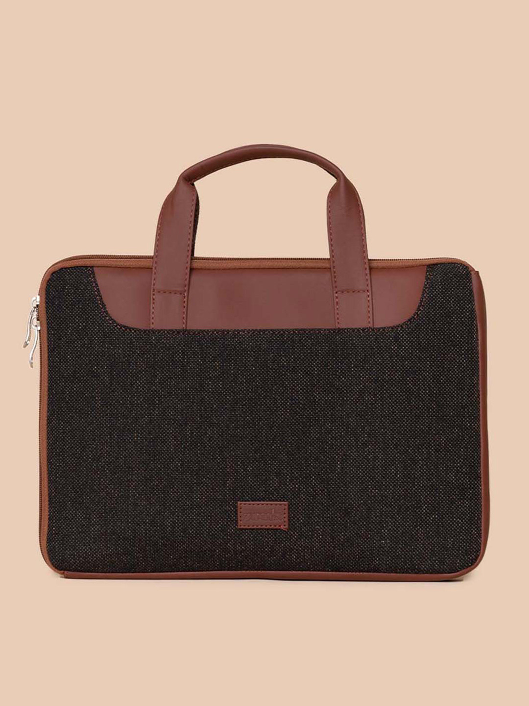 Buy ZOUK Men Black & Brown Jute Laptop Sleeve - Laptop Bag for Men ...