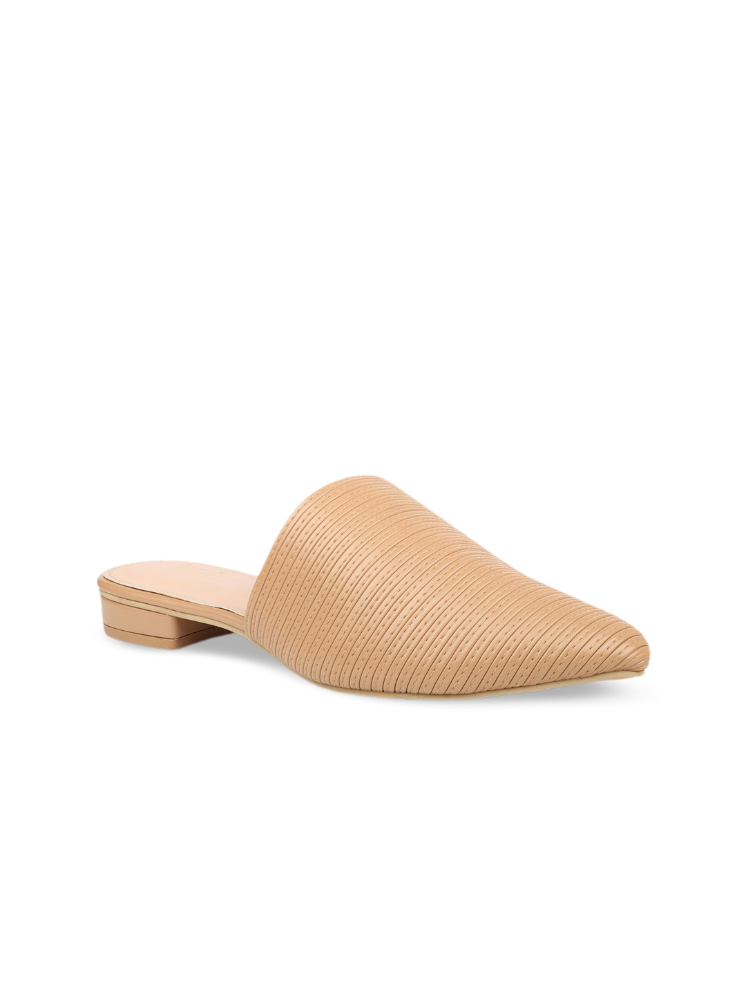 Buy Inc 5 Beige Textured Pointed Toe Mules - Flats for Women 21796934 ...